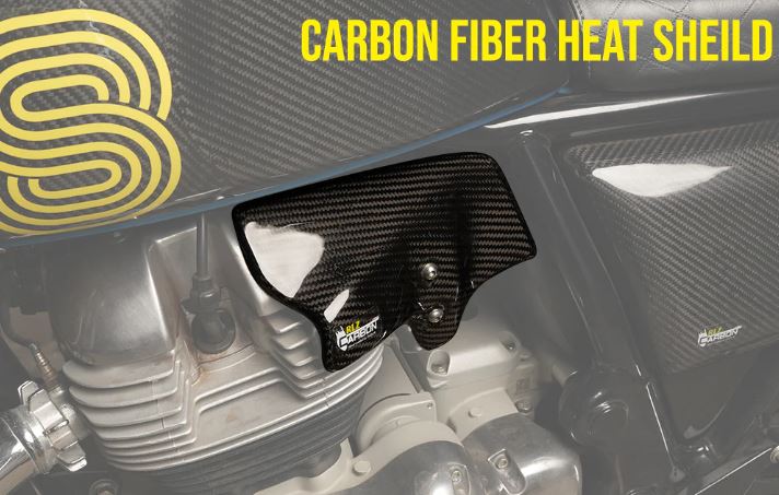 Carbon Fiber Custom Design Heat Shield for Royal Enfield Interceptor 6 ...