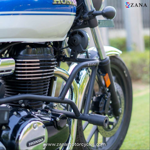 Honda CB350/ H'ness Zana Crash Guard with slider texture Matt Black ...