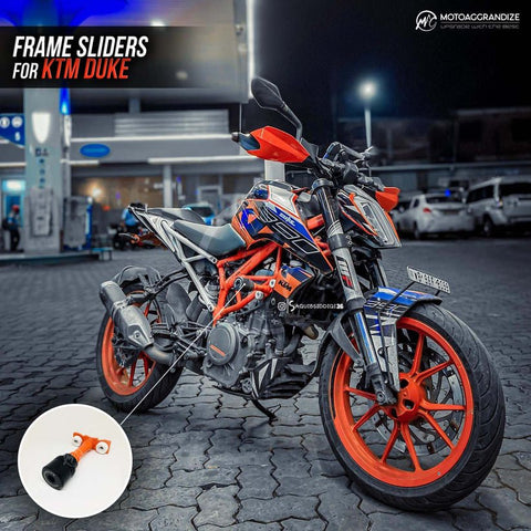 KTM Duke 125/200/ 250/390 Motoaggrandize Frame Slider Crash Protector ...
